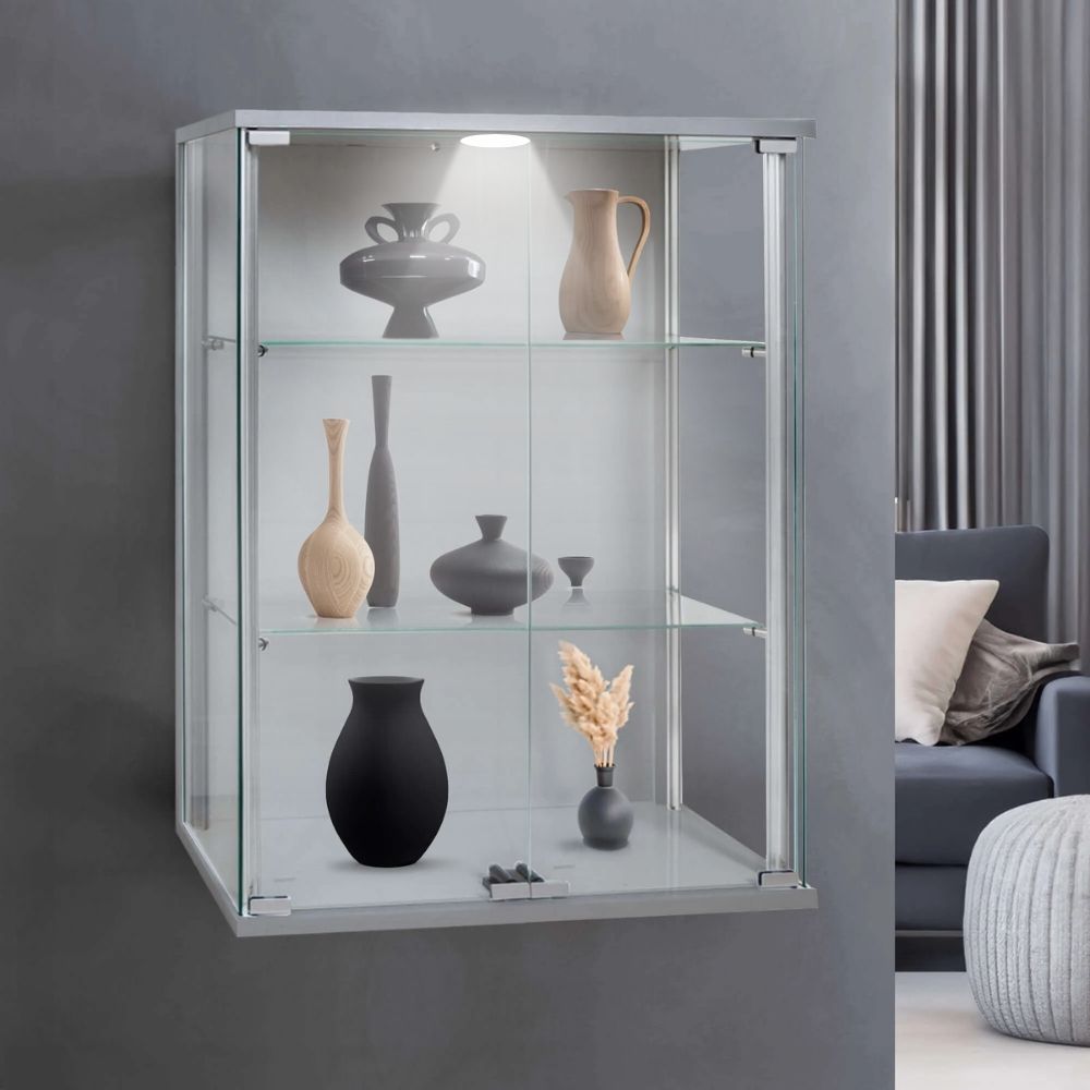Silver Glass Display Cabinets Silver Aluminium Glass Counter Display