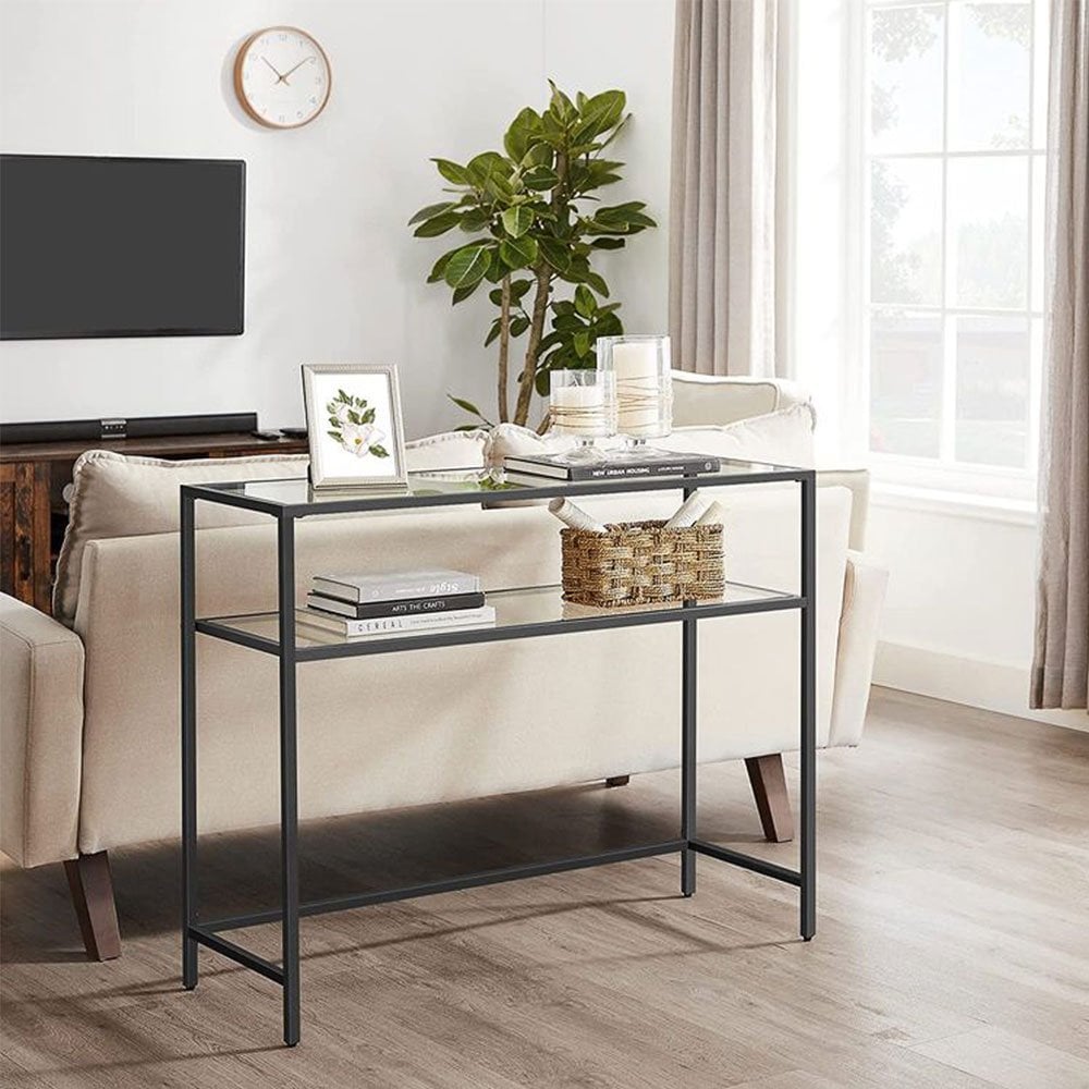 2 Tier Modern Black Console Table – The Urban Mill